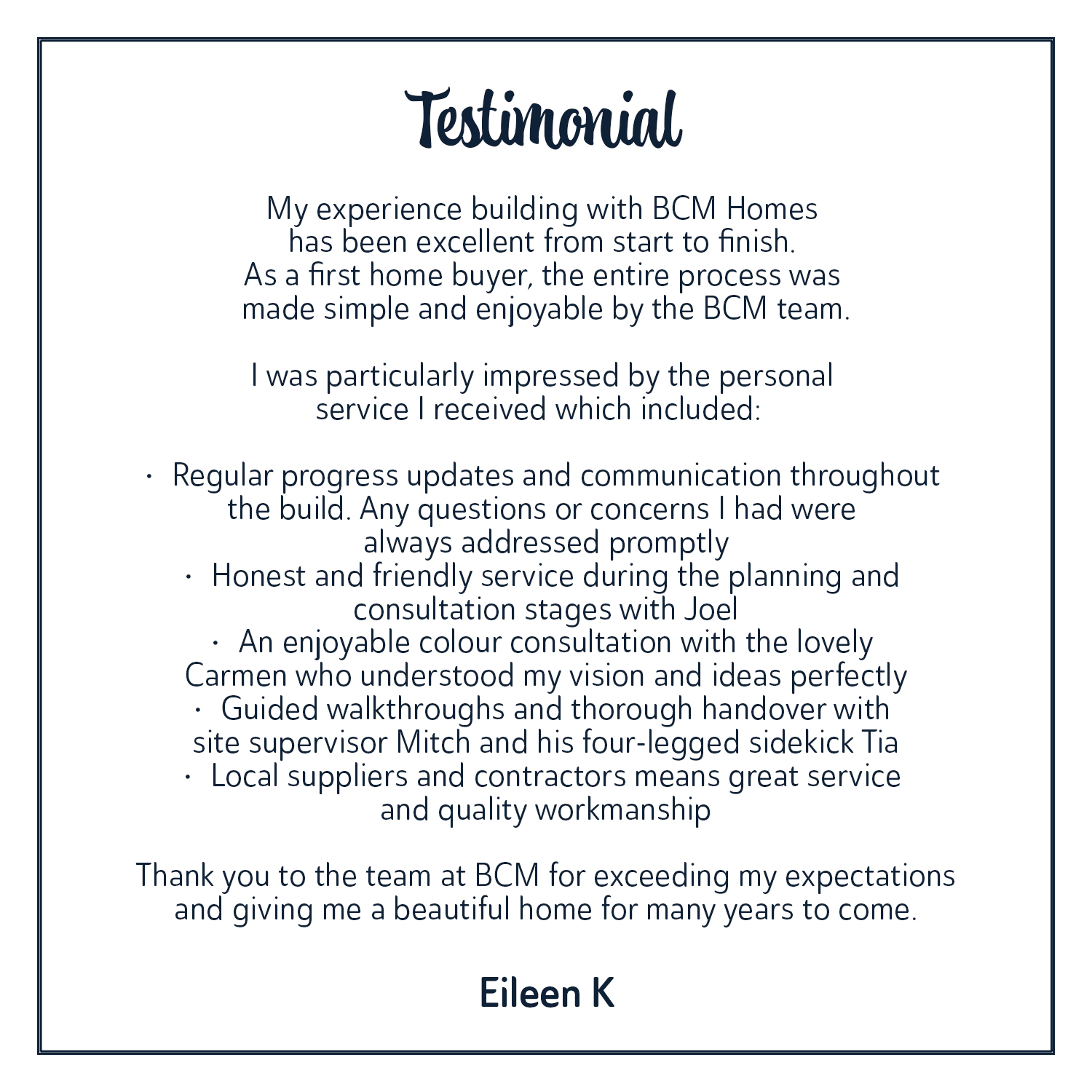 Testimonials BCM Homes has been building quality homes in Ballarat and ...